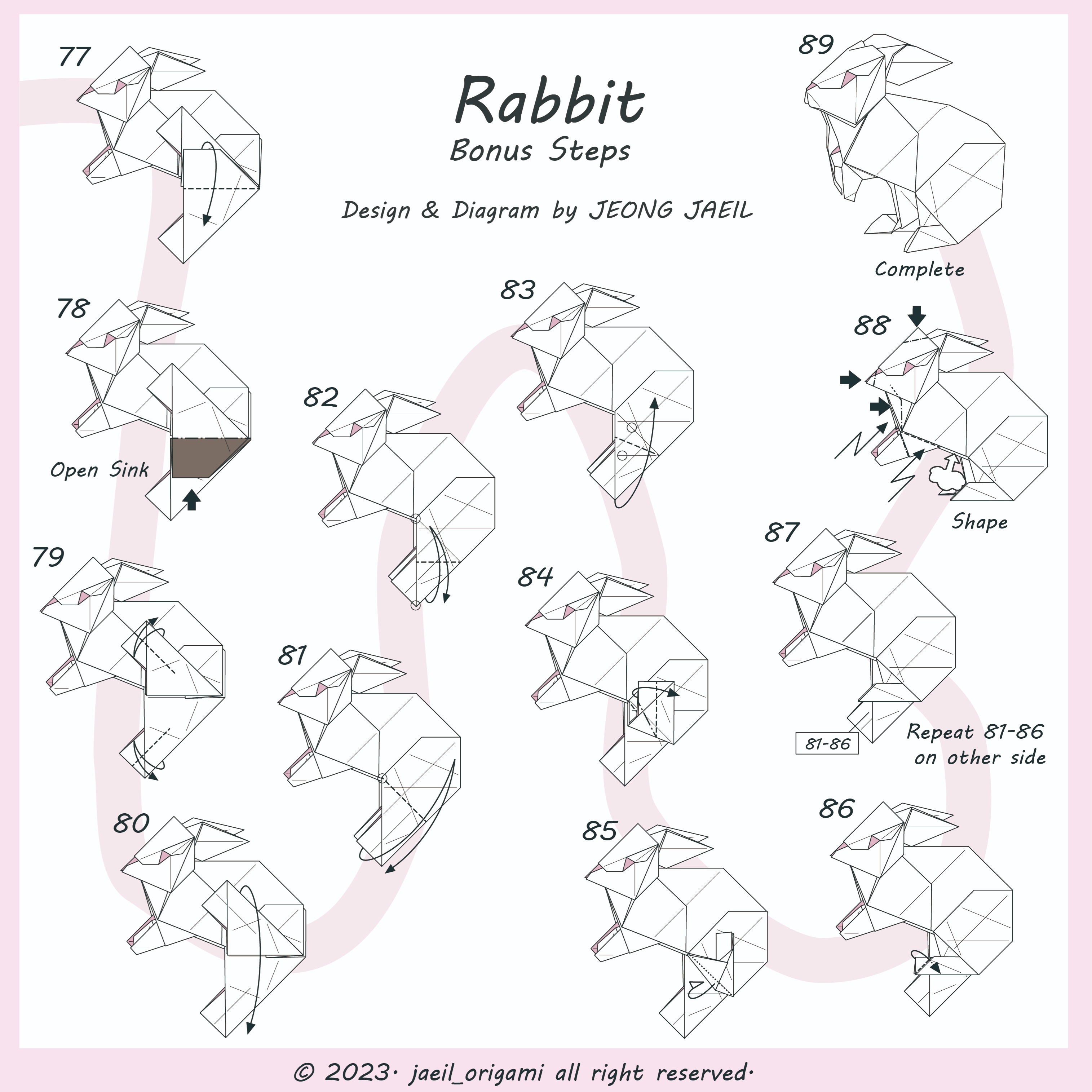 Bonus steps] Origami Rabbit (Don't purchase!) - jaeilorigami - BOOTH