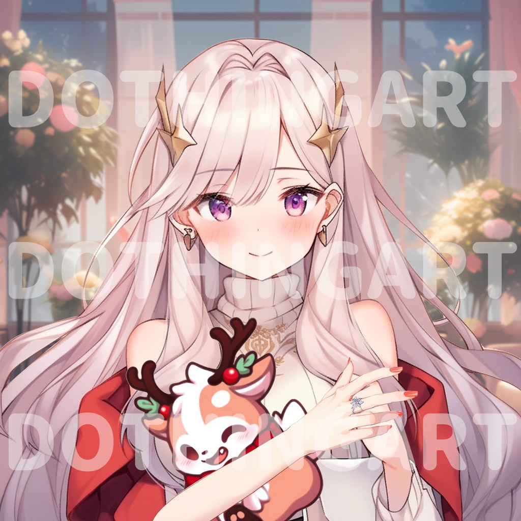 Vtuber Asset | Christmas Creature Pillow_Bear Deer - Do thing art - BOOTH