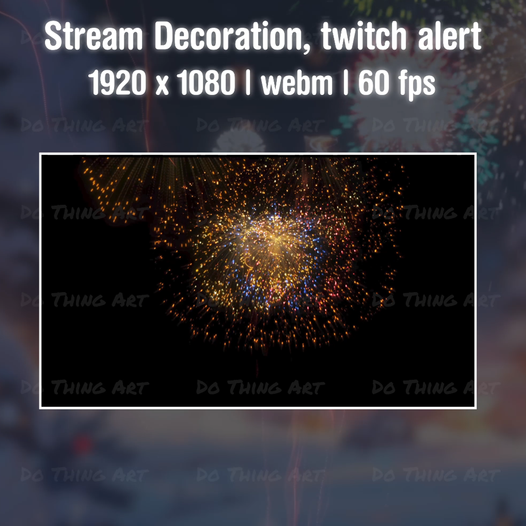 Vtuber | New Year's Eve Fireworks Overlay | Party Decoration | Streamer ...