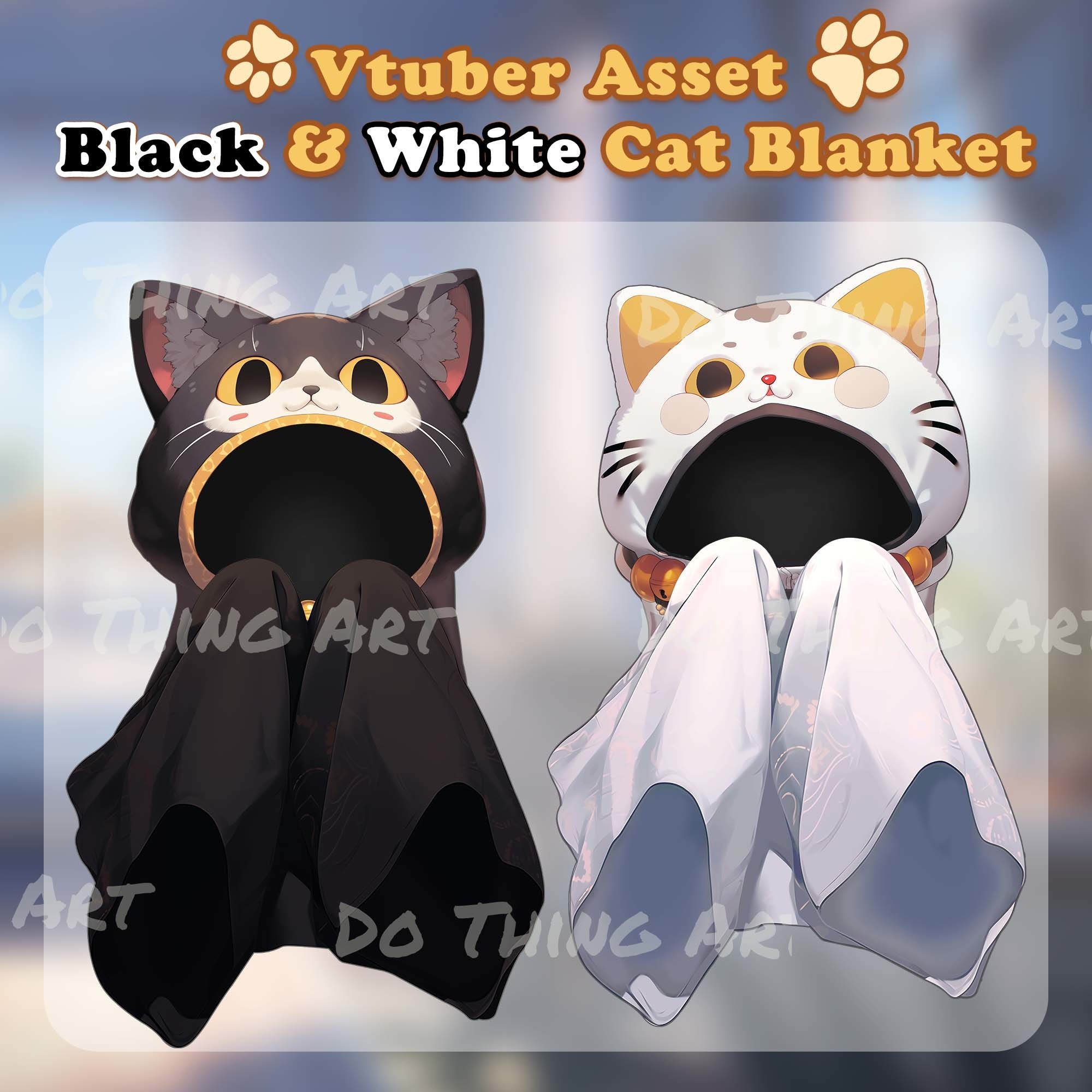 Vtuber Assets | Kawaii Cat Blanket | Vtuber Hoodie | Twitch Streamer ...