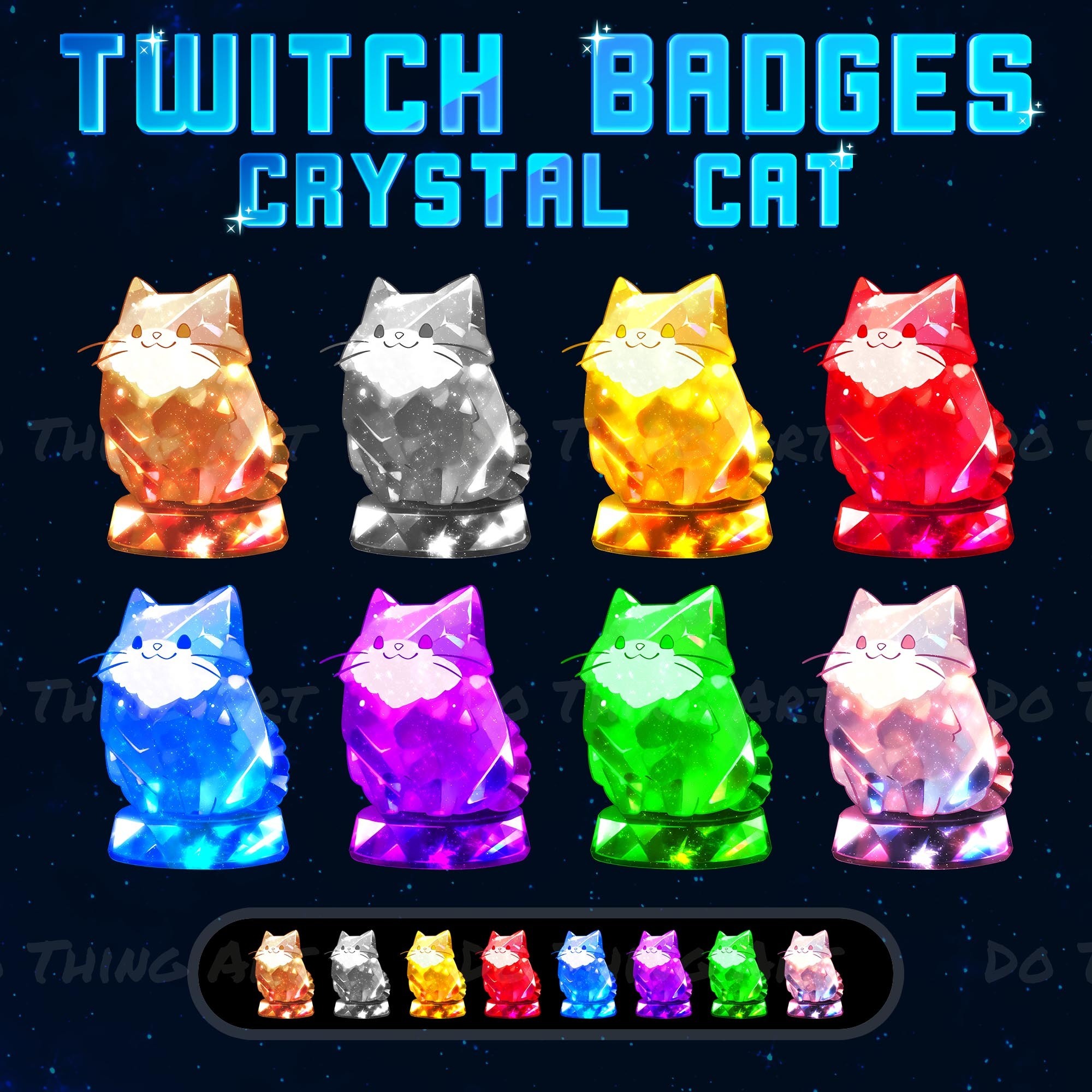 Vtuber Assets | Crystal Cat Badge | Twitch Sub Badges | Vtubers ...