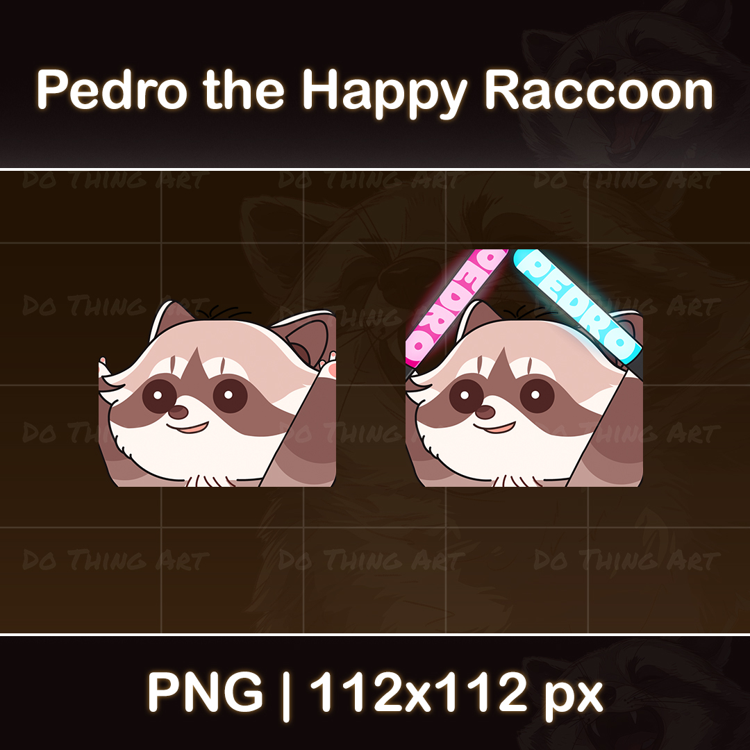 Animated Pedro Raccoon Emote | Animated Pedro Raccoon Decoration | Mug ...