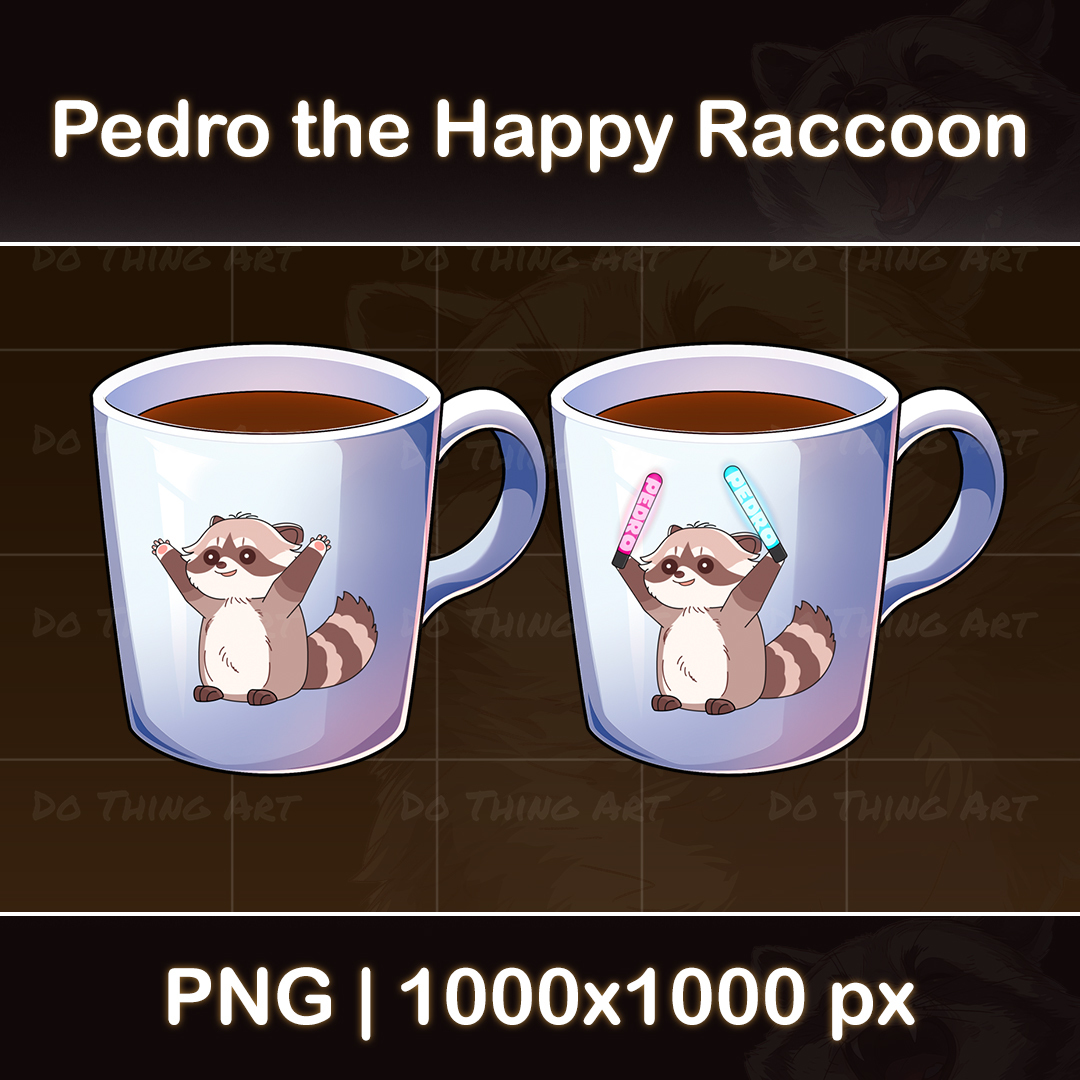 Animated Pedro Raccoon Emote | Animated Pedro Raccoon Decoration | Mug ...