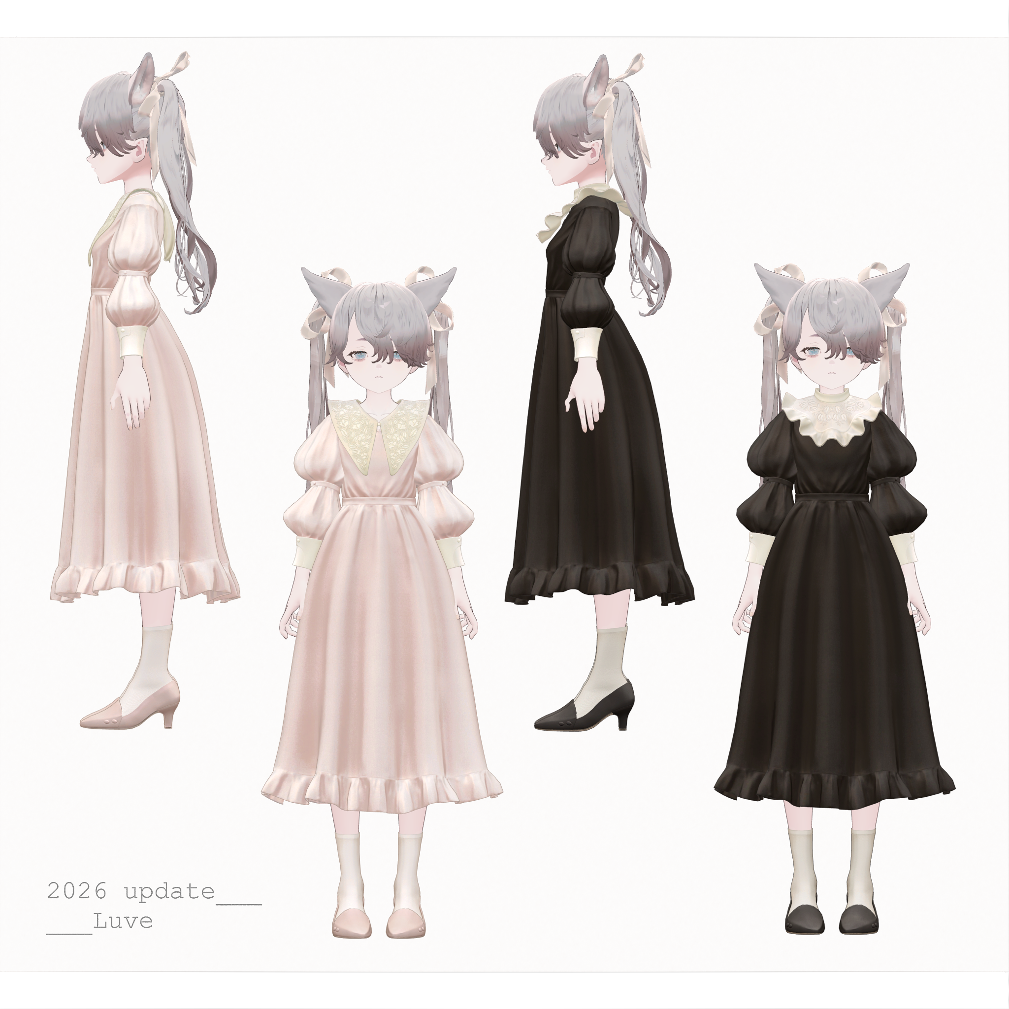 複数アバター対応∴Two Sleeves Two Collars Dress - ametestore - BOOTH