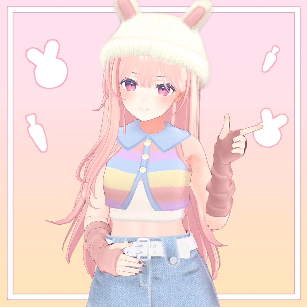 [kikyo] Cutie rabbit hat set (VRC 3Dアイテム) - shushu *BOUTIQUE* - BOOTH