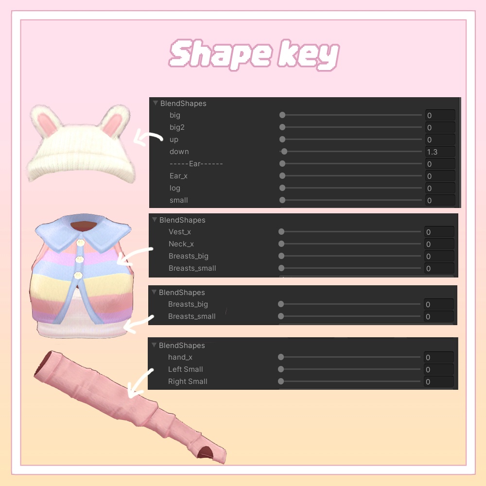 [kikyo] Cutie rabbit hat set (VRC 3Dアイテム) - shushu *BOUTIQUE* - BOOTH