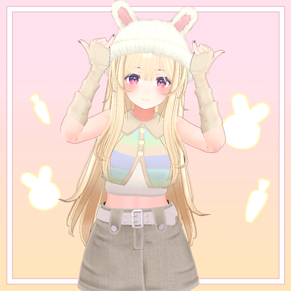 [kikyo] Cutie rabbit hat set (VRC 3Dアイテム) - shushu *BOUTIQUE* - BOOTH