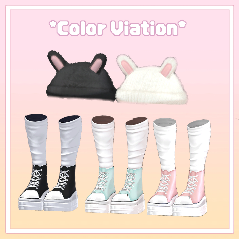 [kikyo] Cutie rabbit hat set (VRC 3Dアイテム) - shushu *BOUTIQUE* - BOOTH