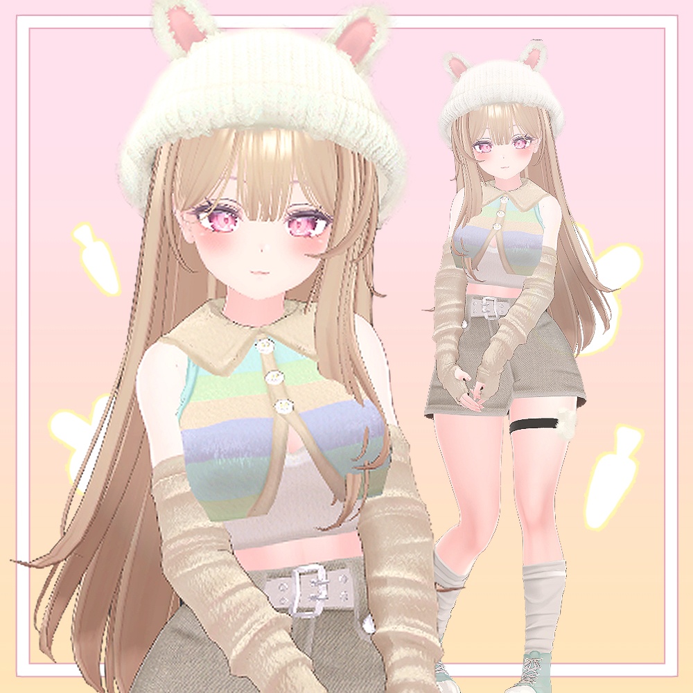 [selestia] Cutie rabbit hat set (VRC 3Dアイテム) - shushu *BOUTIQUE* - BOOTH
