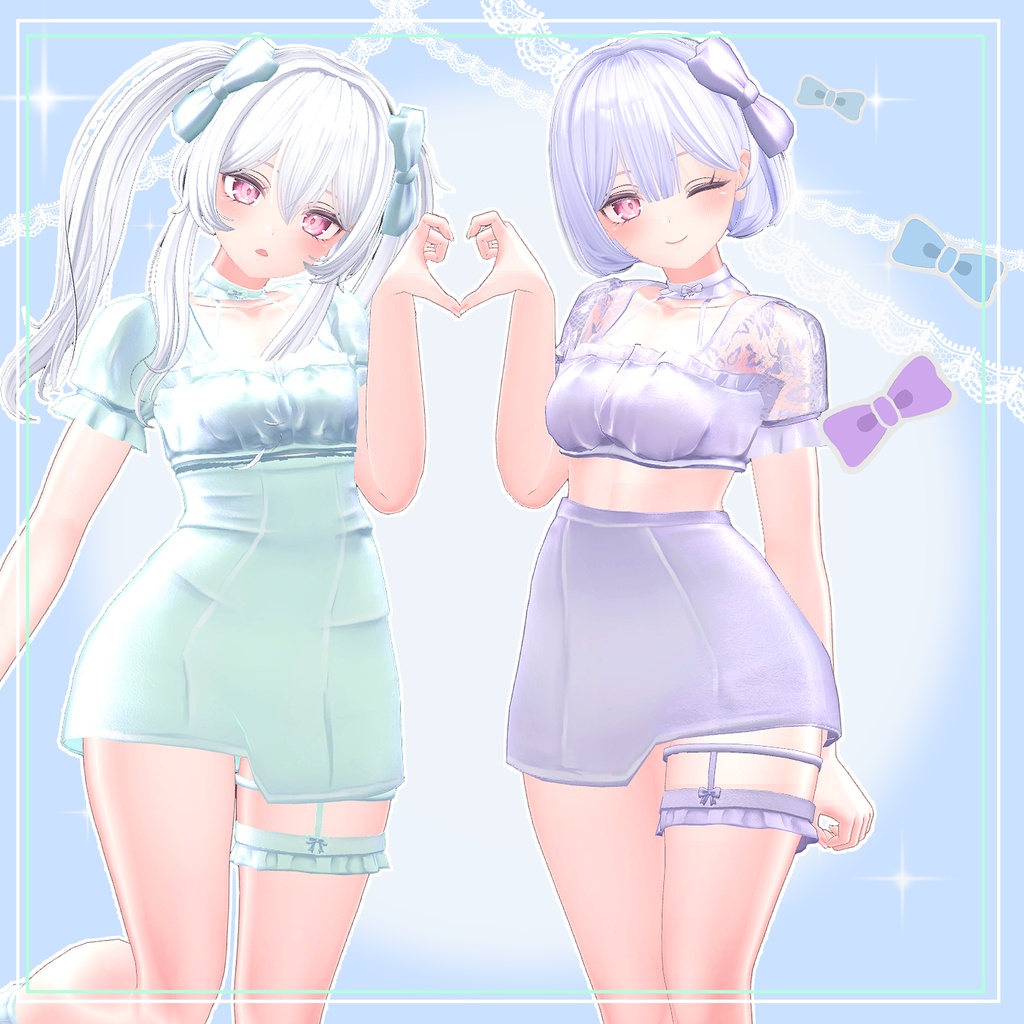[selestia / セレスティア] Ribbon lace lovely girl (VRC 3Dアイテム) - shushu *BOUTIQUE* - BOOTH