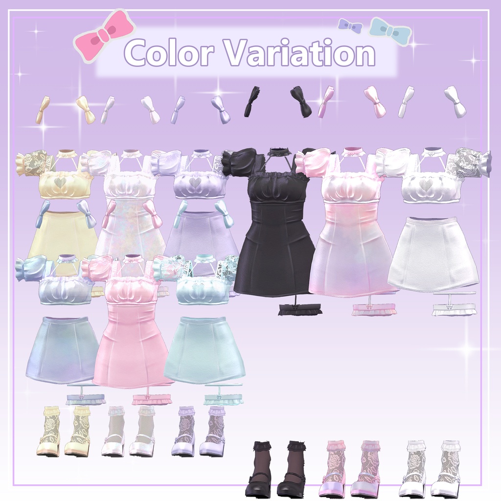 [maya / 舞夜] Ribbon lace lovely girl (VRC 3Dアイテム) - shushu *BOUTIQUE* - BOOTH