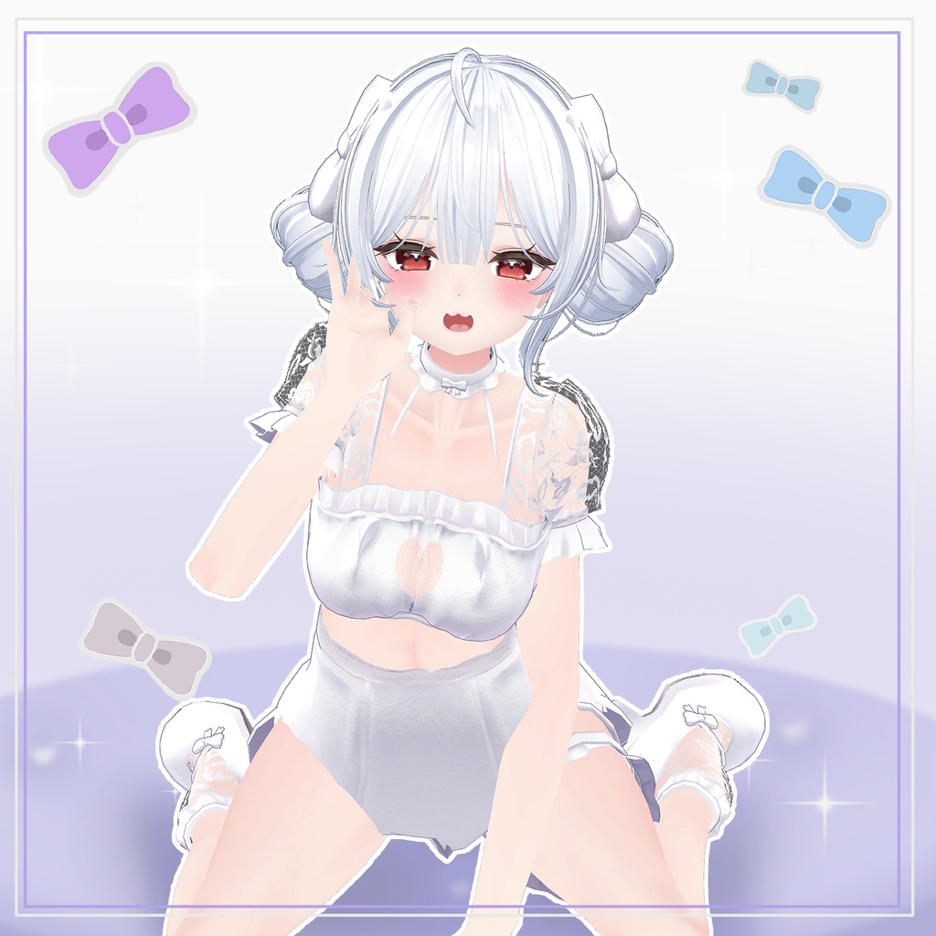 [maya / 舞夜] Ribbon lace lovely girl (VRC 3Dアイテム) - shushu *BOUTIQUE* - BOOTH