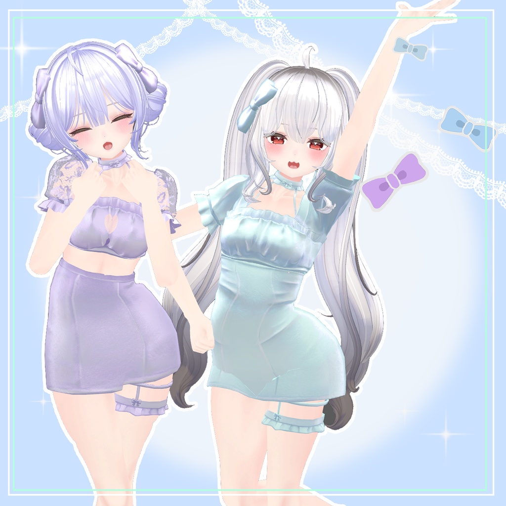[maya / 舞夜] Ribbon lace lovely girl (VRC 3Dアイテム) - shushu *BOUTIQUE* - BOOTH