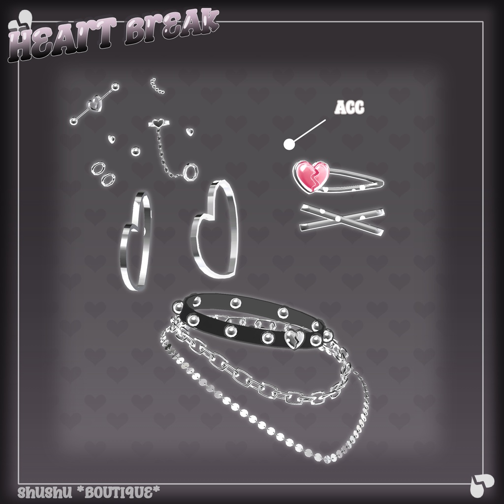 [4アバター対応] Heart break (VRC 3Dアイテム) - shushu *BOUTIQUE* - BOOTH