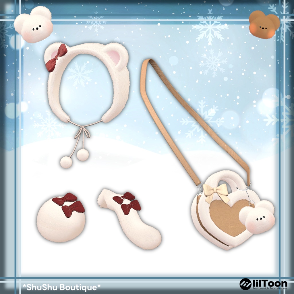 [5アバター対応] Mocomoco bear (VRC 3Dアイテム) - shushu *BOUTIQUE* - BOOTH