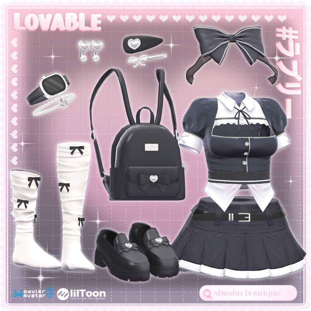 [9アバター対応] Lovable💗 (VRC 3Dアイテム) - shushu *BOUTIQUE* - BOOTH