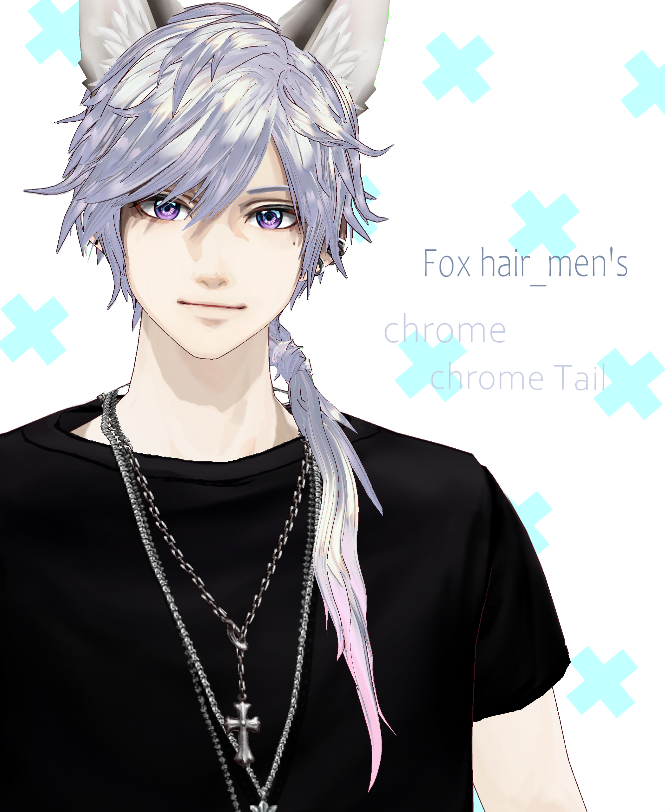 フォックスヘアー Fox hair_men's VRoidヘアプリセット VRMアバター - 萬屋 - BOOTH