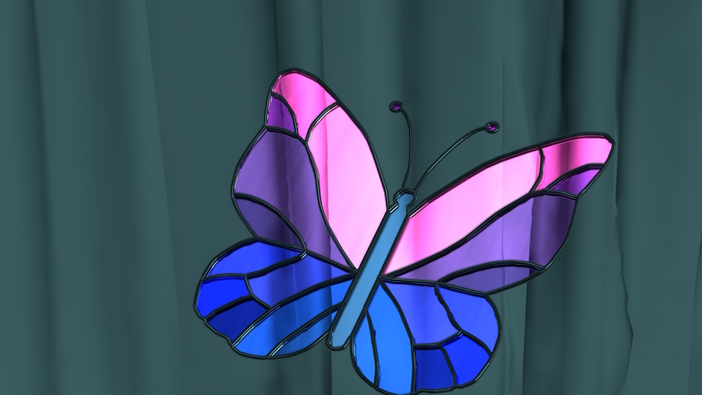 [VRChat/MA] Glass Butterfly Pet - いんすたんす - BOOTH