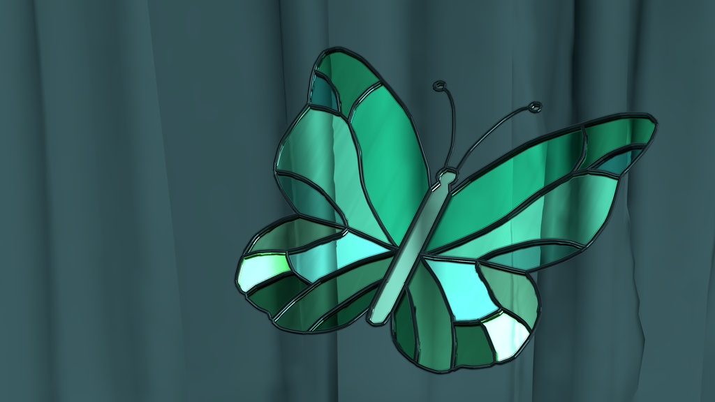 [VRChat/MA] Glass Butterfly Pet - いんすたんす - BOOTH