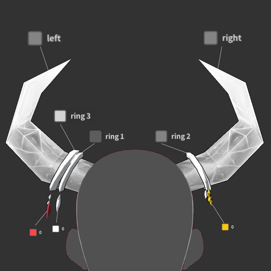 【VRoid】 Crystal horns - LECHE - BOOTH