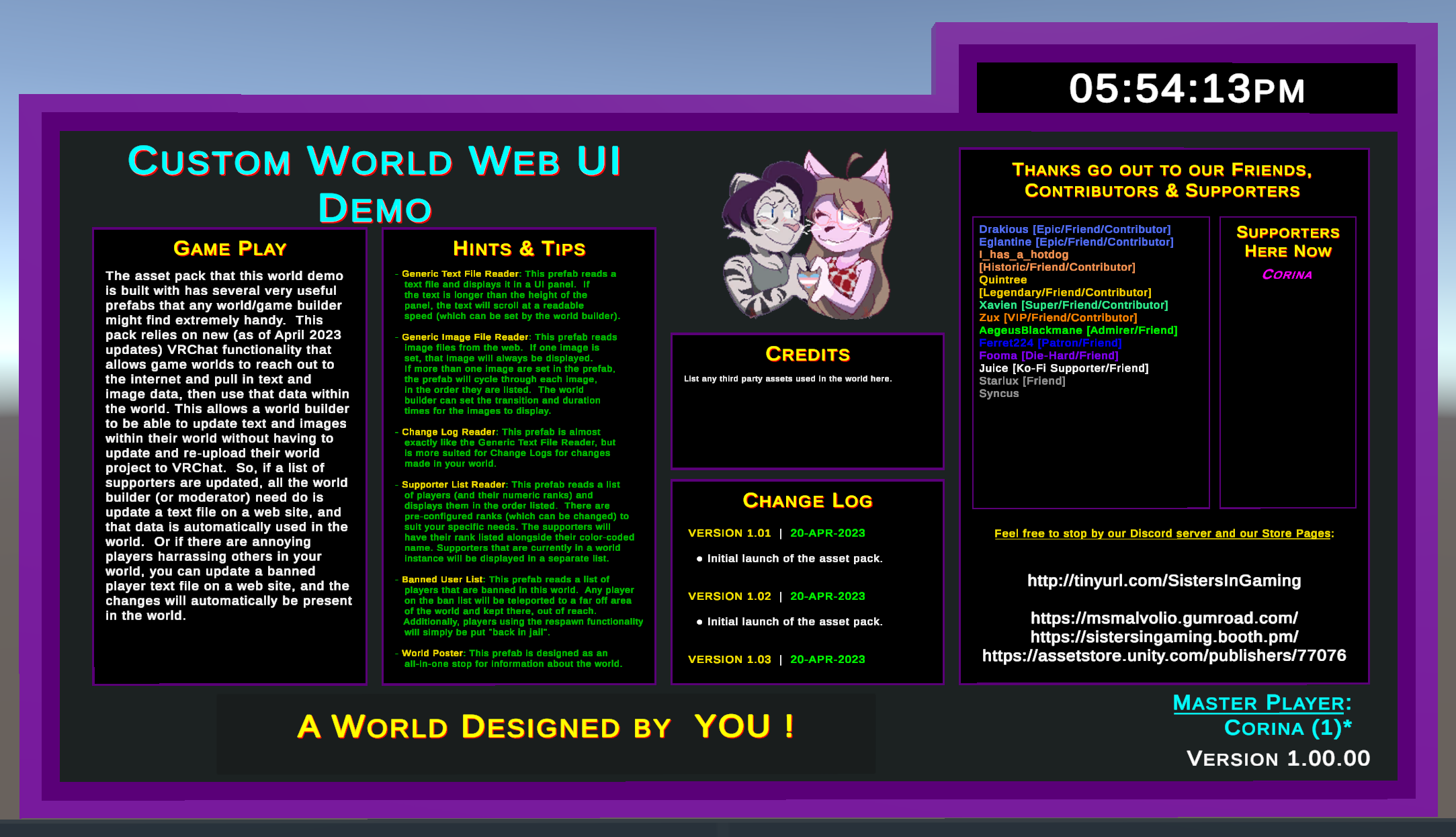 Custom VRC World Web UI Assets (Udon) - sistersingaming - BOOTH
