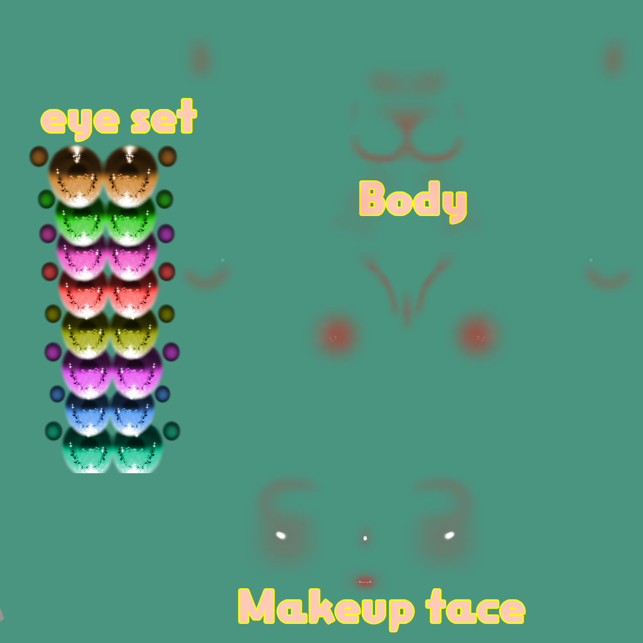 「幽怩」Yuni Makeup face , breast cleavage and eye set - >ᵥᵥ ᵥᵥ