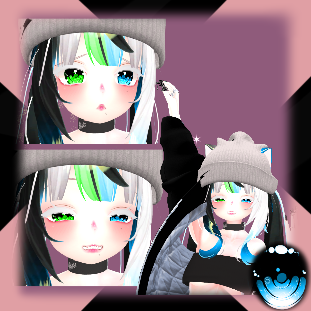 Minase - Maya : eye set and make face - >ᵥᵥ ᵥᵥ