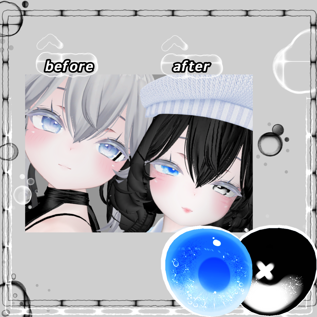 ~Sio / しお~ : Eye set 03/ Black eye - >ᵥᵥ ᵥᵥ
