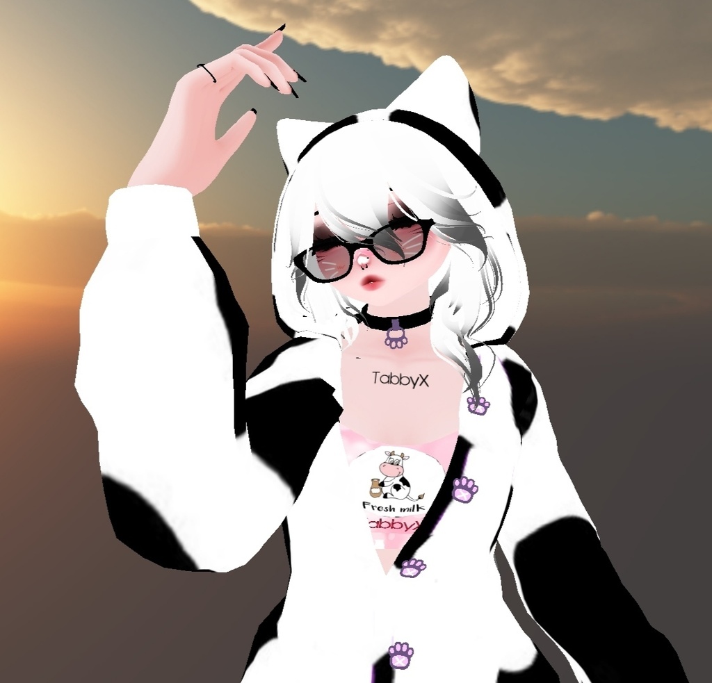 Cow design Cat girl Vrm file - TabbyX Vrm - BOOTH