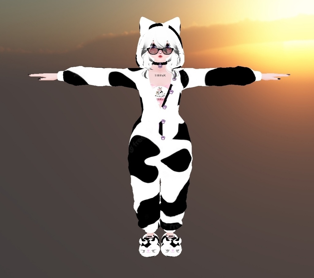 Cow design Cat girl Vrm file - TabbyX Vrm - BOOTH