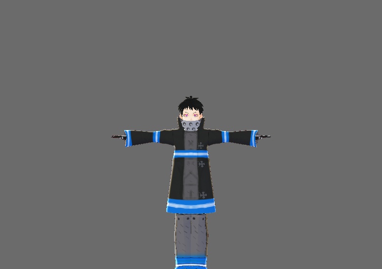 Shinra Fire Force Avatar Model - Dark Otaku Emotes - BOOTH