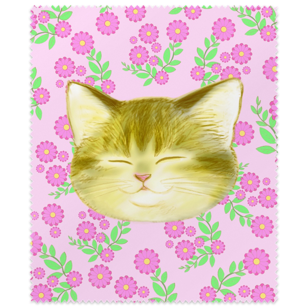 猫りトラ猫とお花のメガネ拭き Peacecat Booth