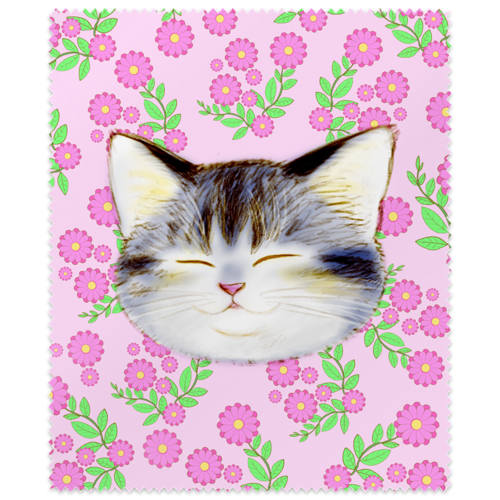 眠りサバ猫と花メガネ拭き Peacecat Booth
