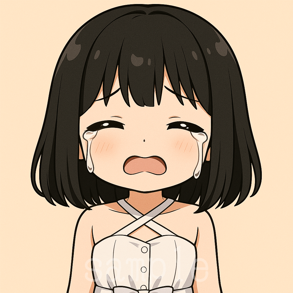 黒髪ボブ ️白クロスホルターキャラ表情アイコン【SNS・ブログ向け】 - Studio Rin - BOOTH