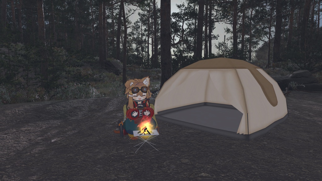 【8月末までチル焚火セットのみ無料配布中！】キャンプ気分！2種類のアバターテントセット＋α - virtualcampers - BOOTH
