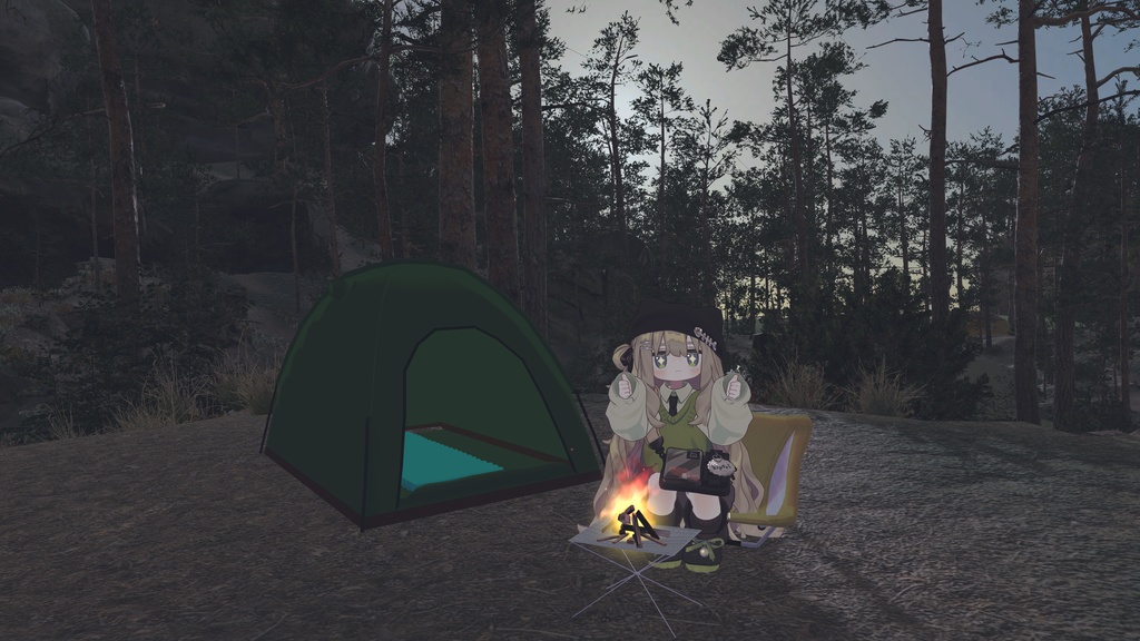 【8月末までチル焚火セットのみ無料配布中！】キャンプ気分！2種類のアバターテントセット＋α - virtualcampers - BOOTH