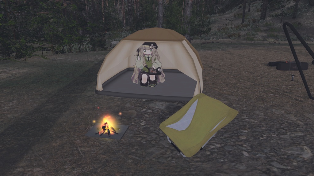 【8月末までチル焚火セットのみ無料配布中！】キャンプ気分！2種類のアバターテントセット＋α - virtualcampers - BOOTH