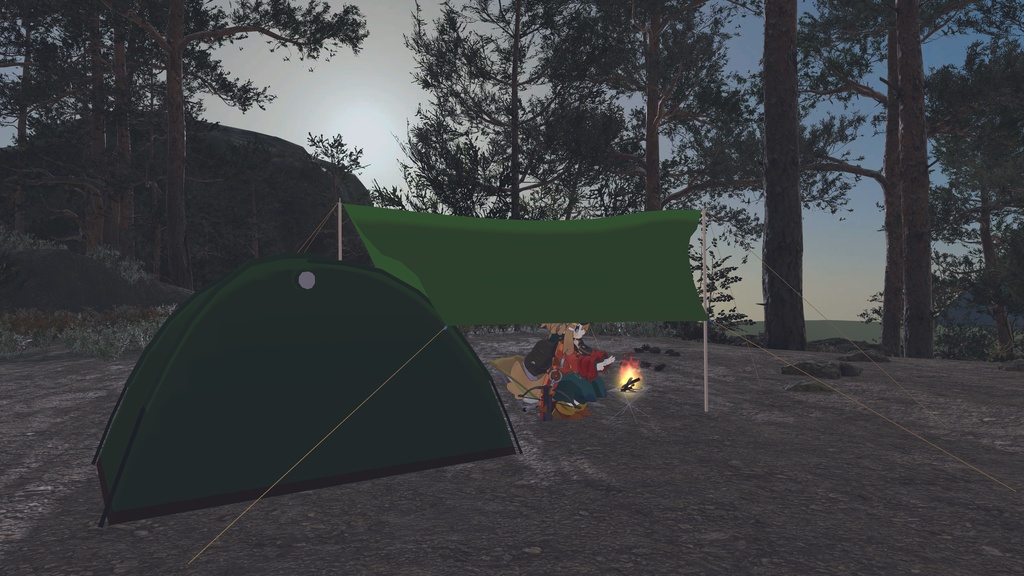 【8月末までチル焚火セットのみ無料配布中！】キャンプ気分！2種類のアバターテントセット＋α - virtualcampers - BOOTH
