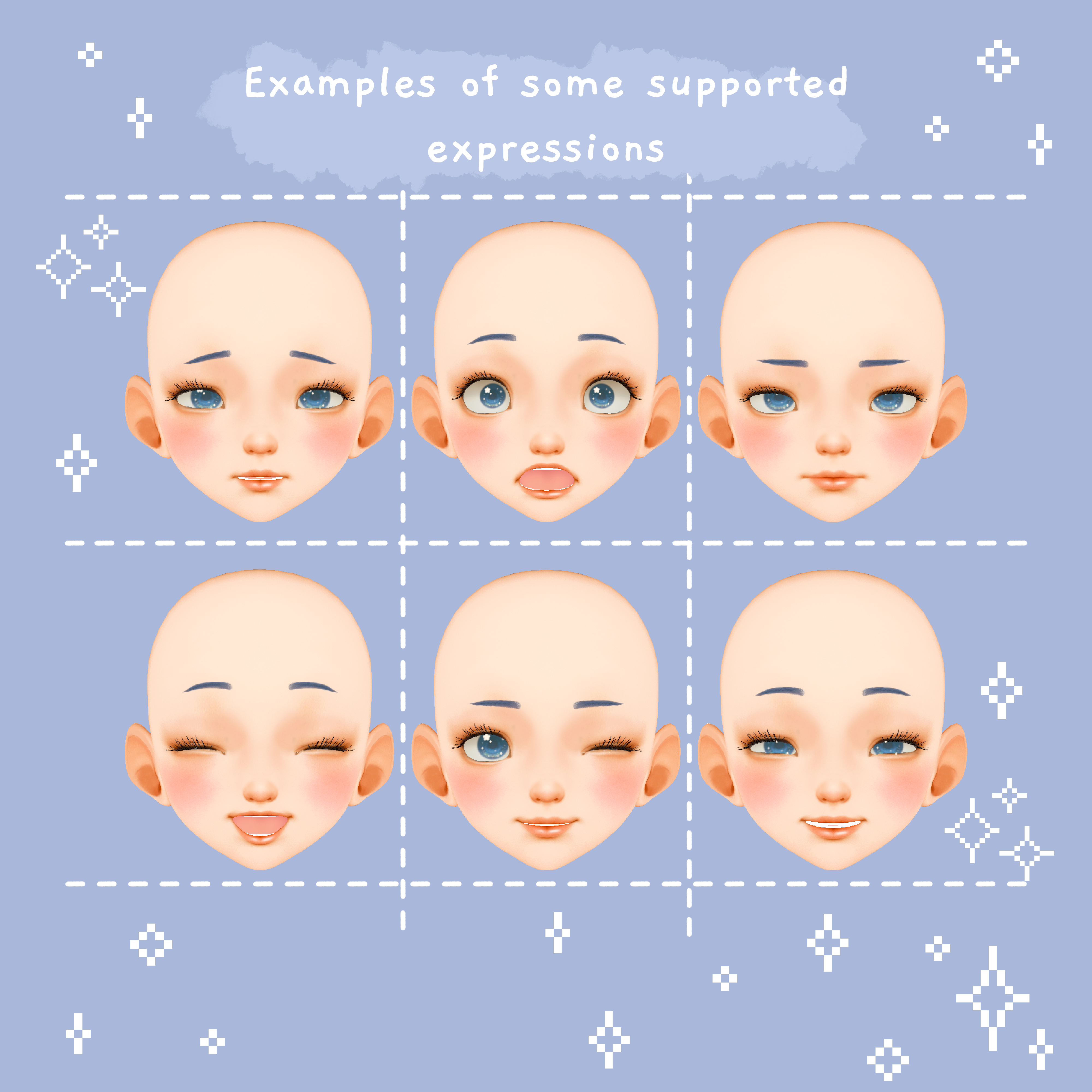 【VRoid】VTuber向けのリアルで詳細なかわいい女性/女の子/女性の顔の肌と髪のテクスチャセット Realistic detailed ...