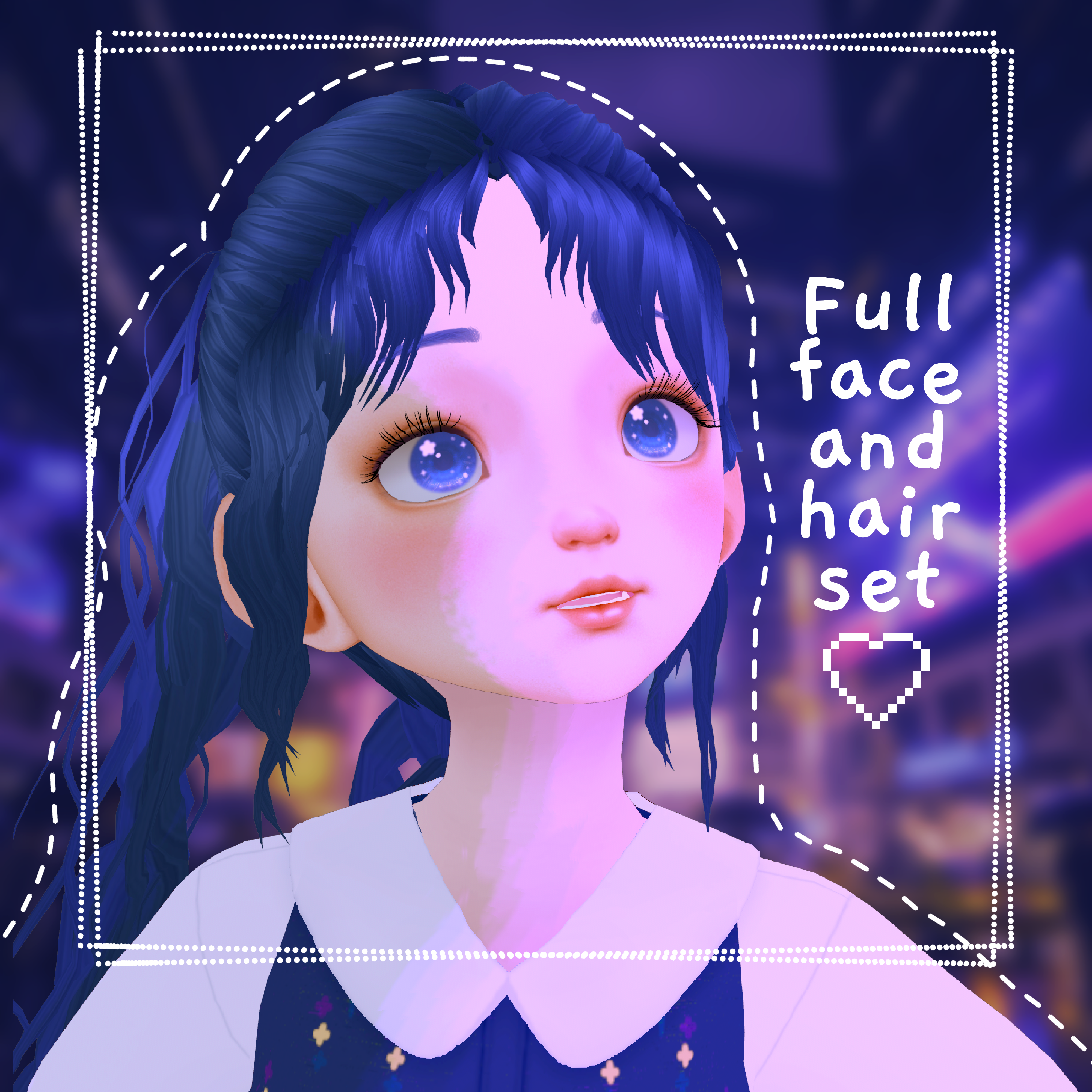 【VRoid】VTuber向けのリアルで詳細なかわいい女性/女の子/女性の顔の肌と髪のテクスチャセット Realistic detailed ...
