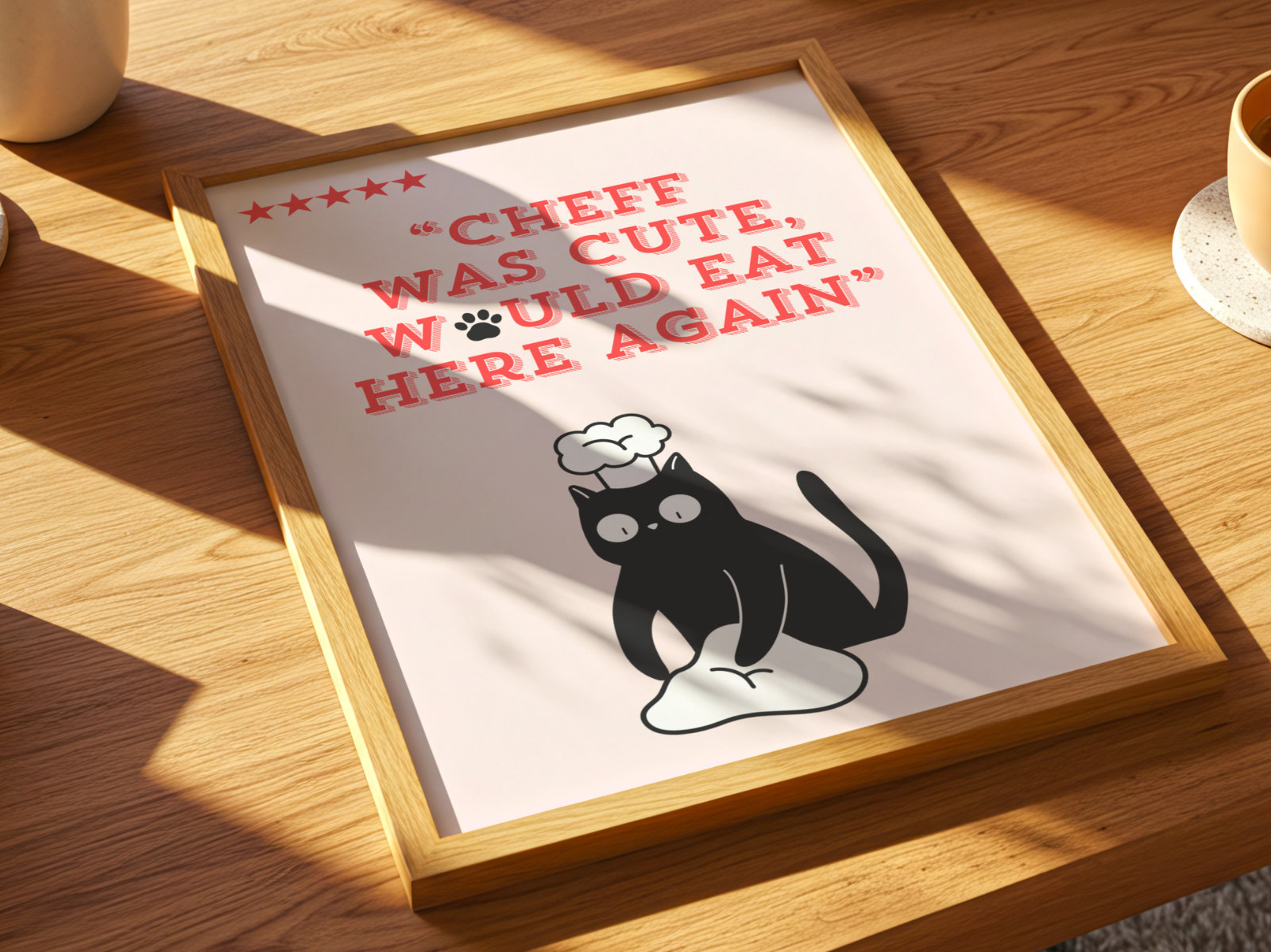 Kitchen Cat Review Wall Art｜シェフ猫 キッチンレビューアート - Kawaii-printable - BOOTH