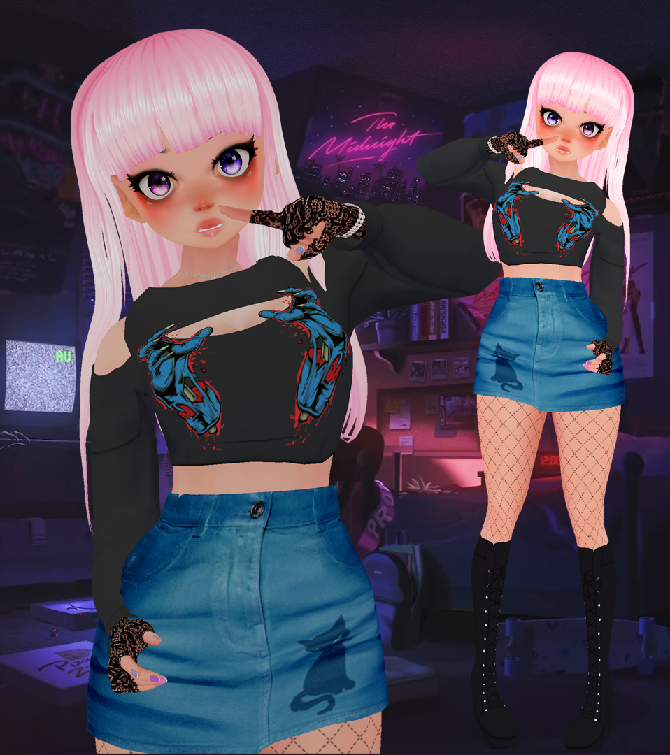 VTUBER Cute Crop Top - Zombie Hands - 8 colors - VROID - - Mustache - BOOTH