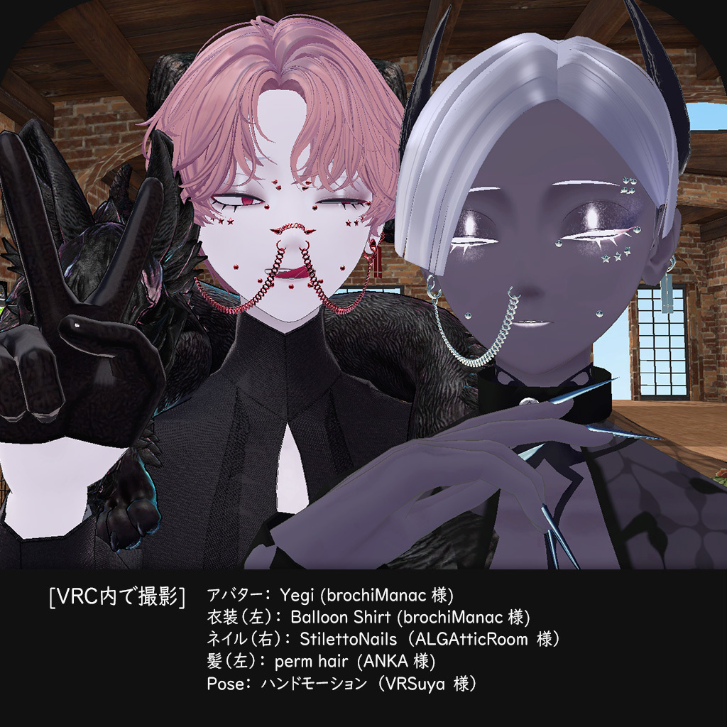 3Dモデル『Facial piercings-01』VRChat想定 - [Buku-Buku] - BOOTH
