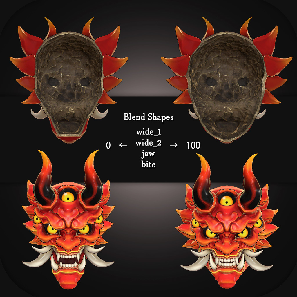 3Dモデル『Sakura Oni Mask』VRChat想定 - [Buku-Buku] - BOOTH