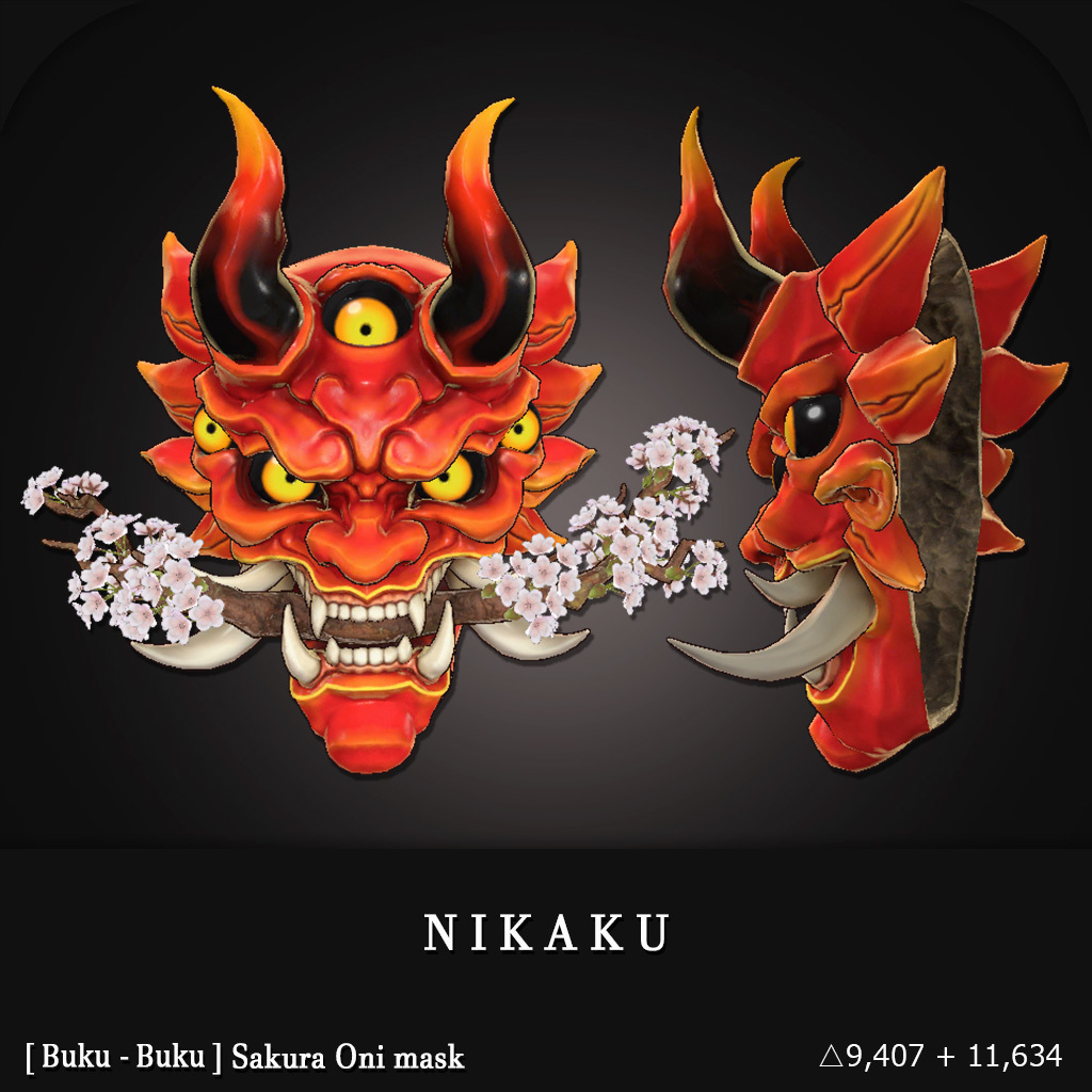3Dモデル『Sakura Oni Mask』VRChat想定 - [Buku-Buku] - BOOTH