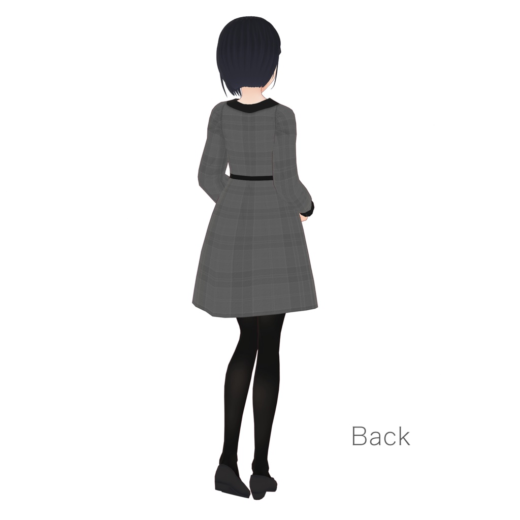 [VRoid] ROUND COLLAR WOOL DRESS / 丸襟ウール生地ワンピース - vear clo. - BOOTH