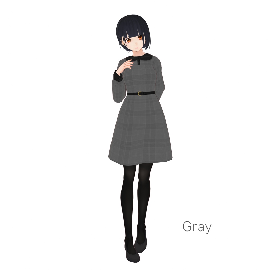 [VRoid] ROUND COLLAR WOOL DRESS / 丸襟ウール生地ワンピース - vear clo. - BOOTH