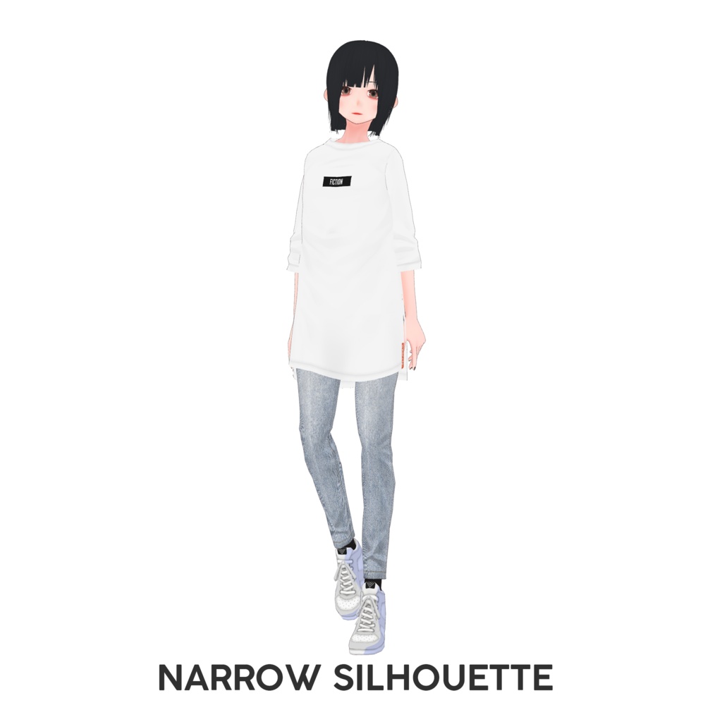 [VRoid] LONGHEM T-SHIRT / ロング丈Tシャツ - vear clo. - BOOTH