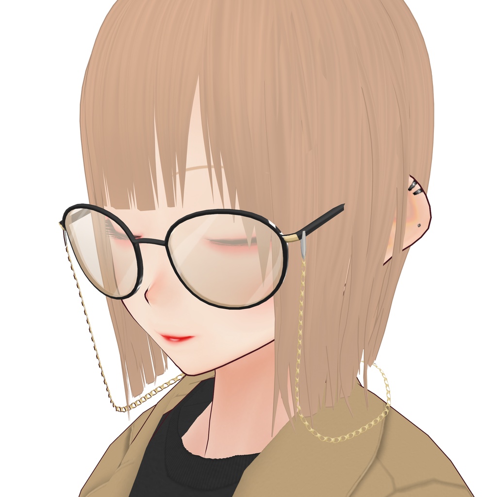 [VRoid] ROUND GLASSES / 丸メガネ(メガネチェーン付) - vear clo. - BOOTH
