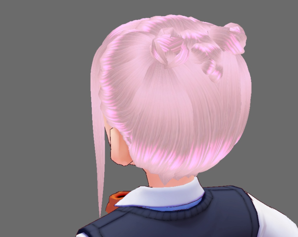 [VROID] Hair PRESET Double small buns and inner braid - berryberu - BOOTH